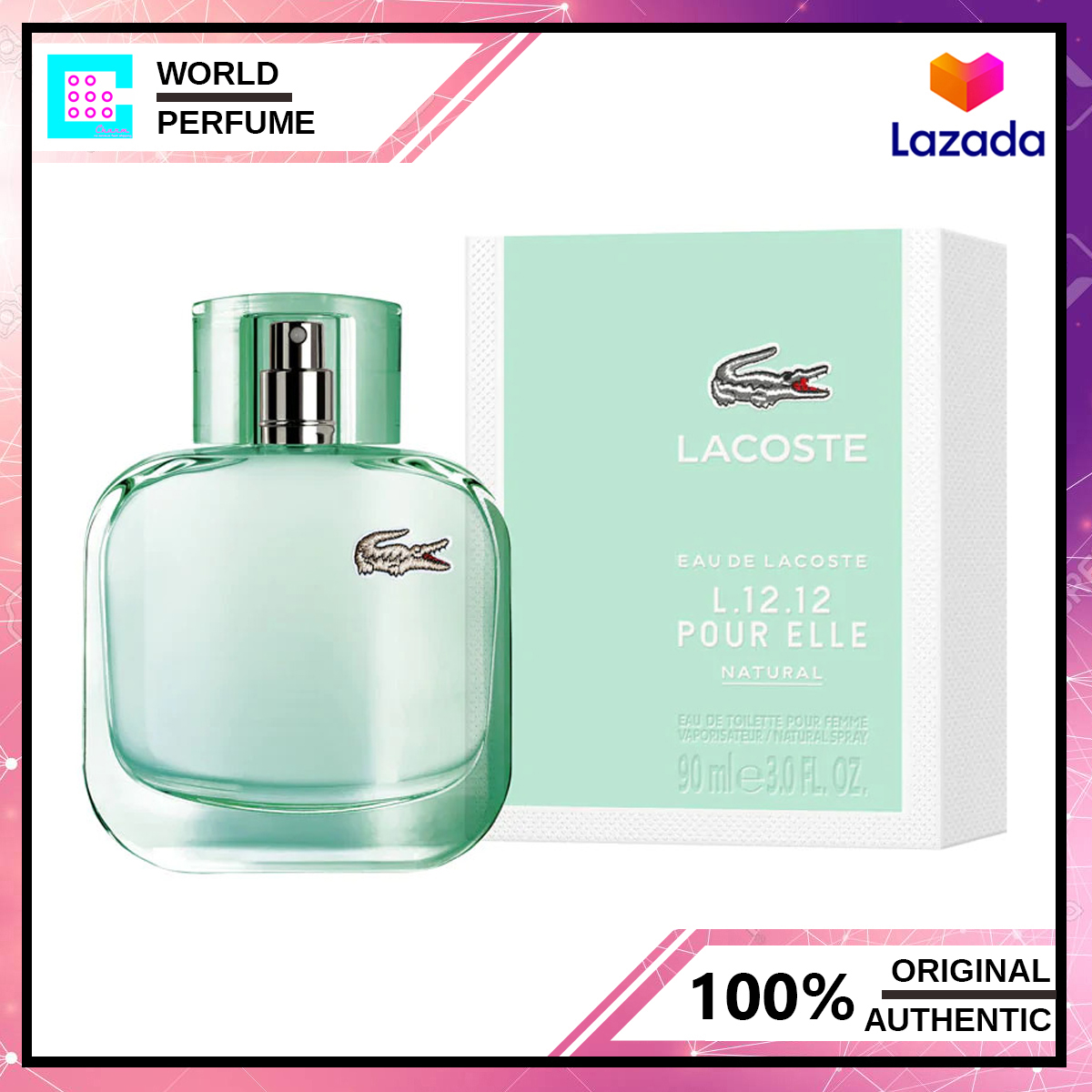 Eau De Lacoste L.12.12 Pour ELLE Natural EDT 90 ml. - WorldPerfume ...