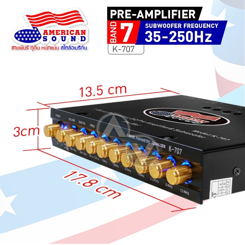 ปรีแอมป์ 7แบนด์ ปรีโม ซับแยกอิสระ แจ็คหลังทิฟฟานี่ ลูกบิดอลูมิเนียม ...