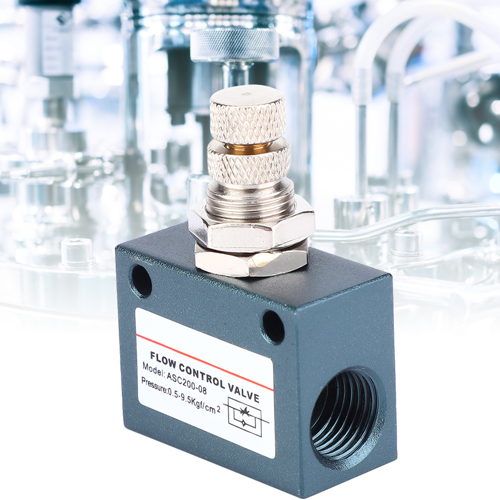 ASC200-08 G1/4 Pneumatic Air Flow Speed Control Valve Aluminum Alloy ...