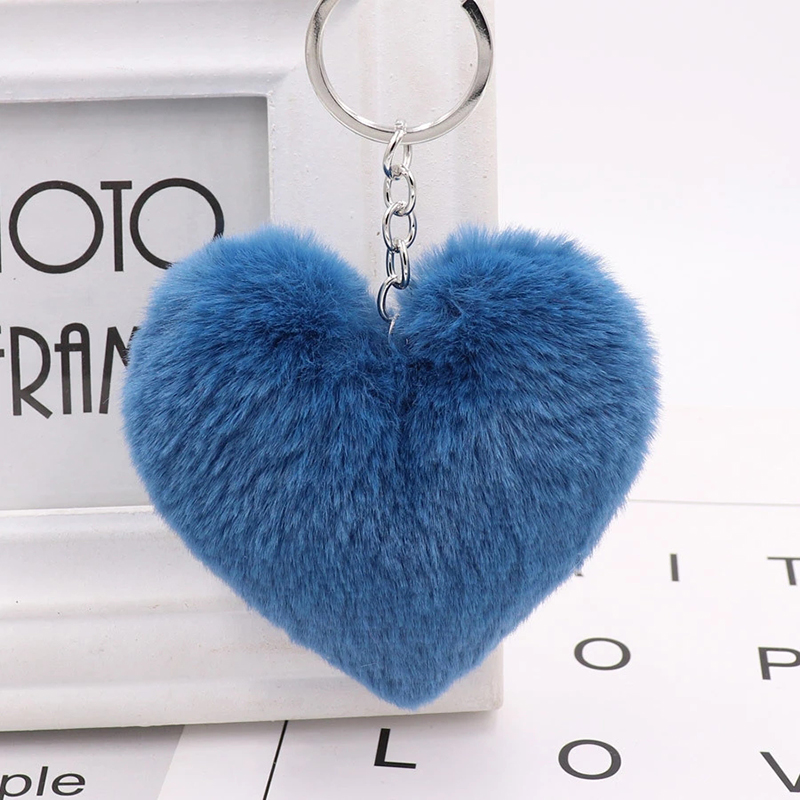 Plush Ball Key Ring Love Mobile Phone Key Chain Soft Artificial Rex ...