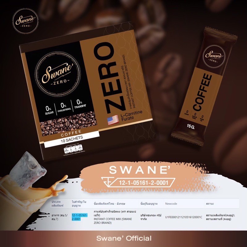 จ่าย3 ได้ถึง 4 (40ซองคุ้มสุด) Swane Zero สวอนเน่ กาแฟสูตรหญ้าหวาน คุมหิว อิ่มอยู่ท้องนาน ควบคุม ...
