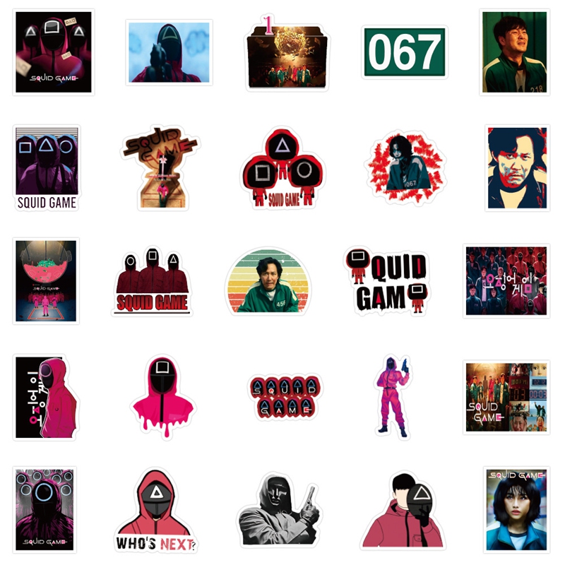 250 Pieces of Squid Game Graffiti Stickers Waterproof DIY Laptop ...