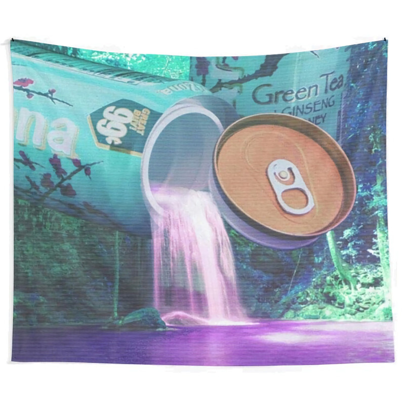 Vaporwave Aesthetic Arizona Green Tea Waterfall Tapestry Wall Hanging ...
