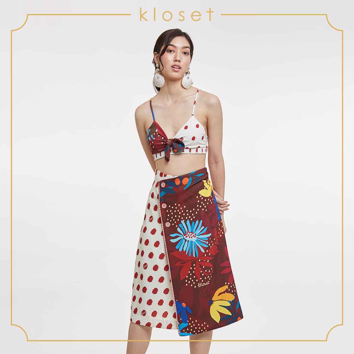 Kloset Design Palka Dot Printed Skirt (RS20-S003) กระโปรงผ้าพิมพ์ กระโปรงแฟชั่น - Kloset - ThaiPick