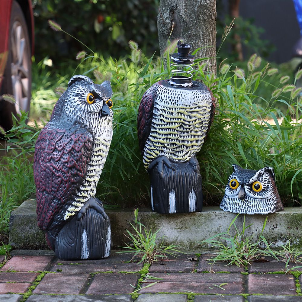 VHGG Realistic Large Size Rotating Head Scare Birds Away Pest Control ...