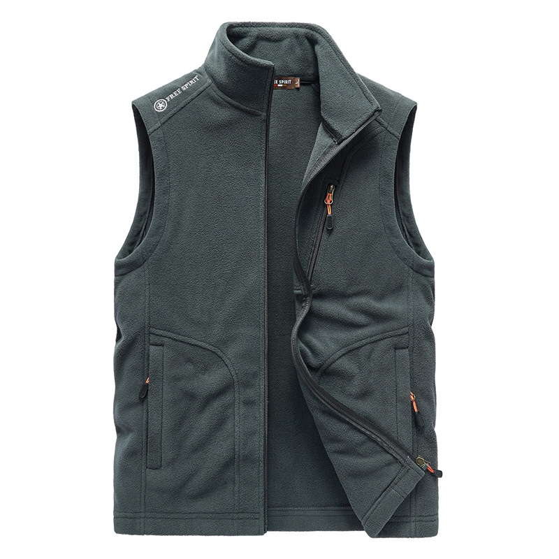New Men Vests Jacket Fleece Autumn Outdoor Clothing Casual Sleeveless ...