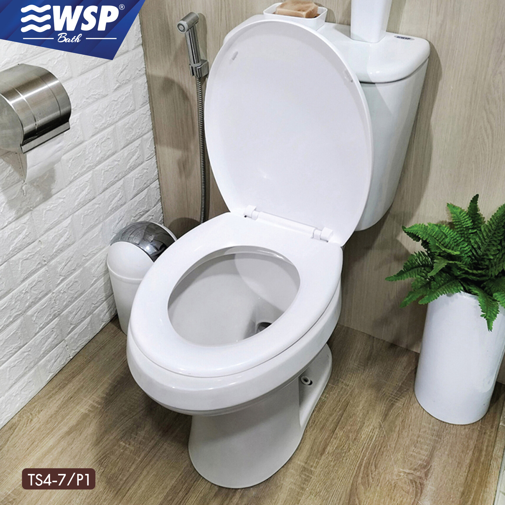 ฝารองนั่ง ฝาชักโครกพลาสติกพิมพ์ลาย รุ่น TS4-7 (มีหลายลายให้เลือก) - WSP BATH - ThaiPick