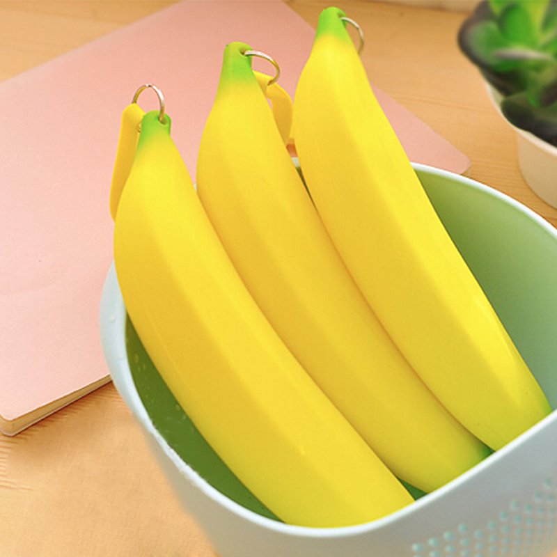Novelty Silicone Portable Banana Coin Pencil Case Purse Bag Wallet ...