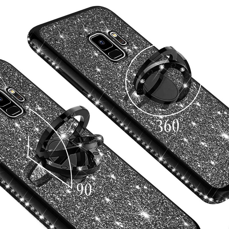 Luxury Bling Ring Soft Cover Case For Samsung Galaxy S8 S9 S10 Plus ...