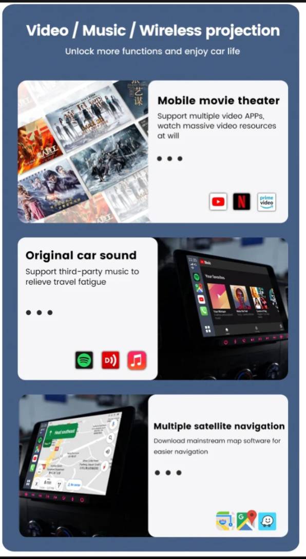รุ่นใหม่ล่าสุด android 12 Carplay Ai Box รุ่น Full system 2023 ใช้ในรถ ...