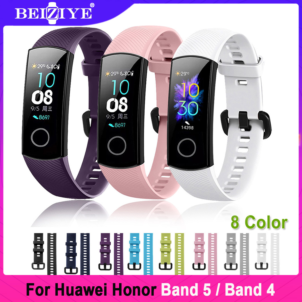 1:1 For Huawei Honor Band 5 4 Strap Silicone Belt Sports Tracker Watch ...