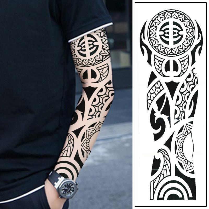 4pcs Lot Waterproof Temporary Tattoos Sticker Full Arm Pattern Tattoos