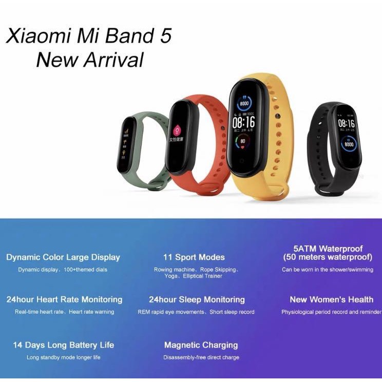 Xiaomi Mi Band 5 สายรัดข้อมืออัจฉริยะ mi5 miband สมาร์ทวอช smart watch ...