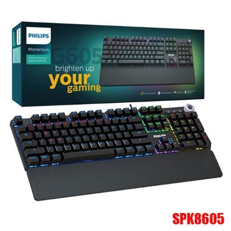 คีบอร์ดเกมมิ่ง RGB Philips SPK-8605 Mechanical Gaming Keyboard Blue ...