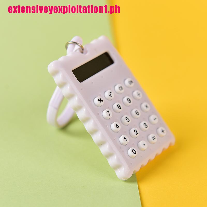 [EP]Plastic Casing 8 Digits Electronic Mini Calculator Keychain Random ...