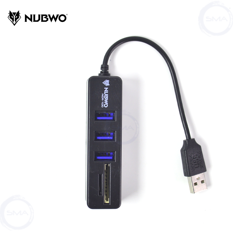🔥NUBWO🔥 NCR-100 ตัวเพิ่มช่อง ยูเอสบี+ตัวอ่านการ์ด USB HUB 3 Port+Card ...