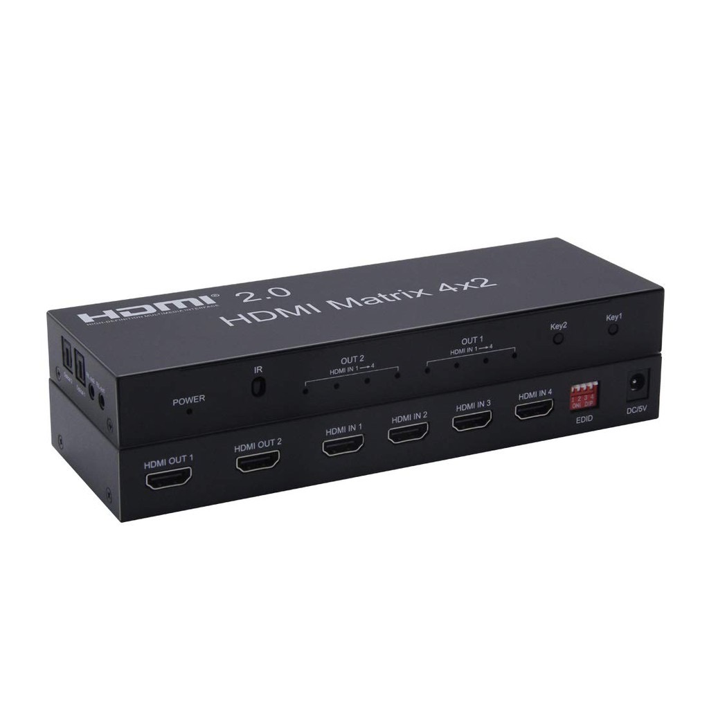 HDMI Matrix 4x2 Switch (4 HDMI in 2 HDMI out) HDMI Splitter with Audio ...