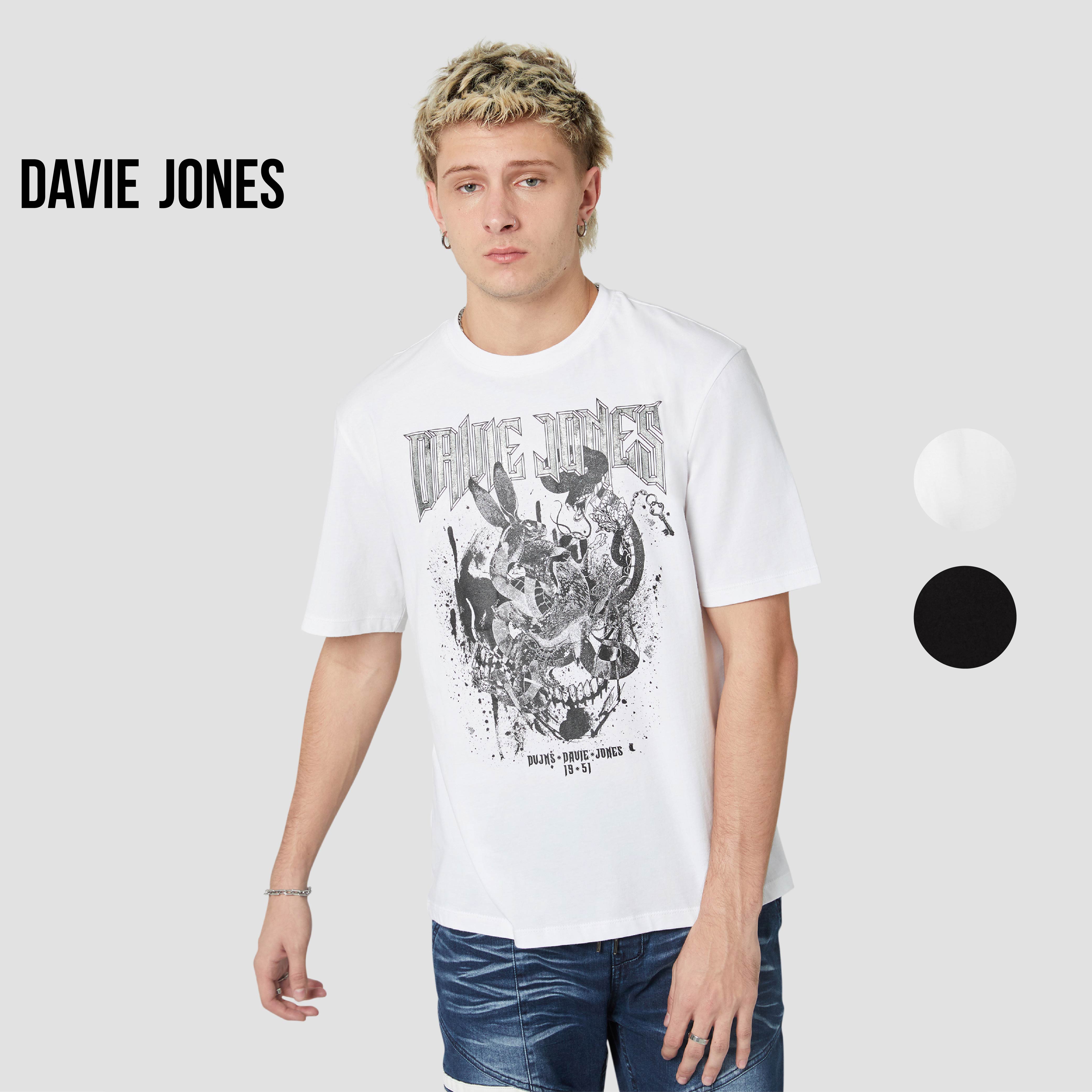 DAVIE JONES เสื้อสเวตเตอร์ โอเวอร์ไซส์ พิมพ์ลาย สีดำ Logo Print Sweater ...