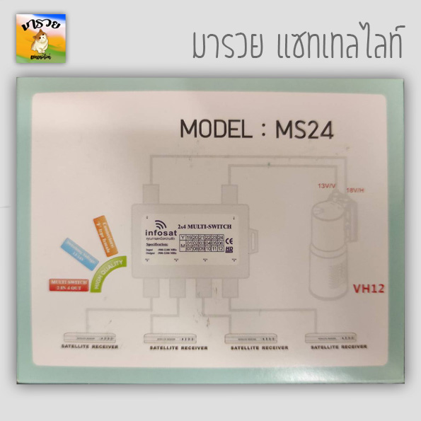 ตัวแยกจานดาวเทียม มัลติสวิทช์ Multi switch infosat Ms24 ใช้กับจานได้ทุกระบบ - MS Sattellite ...