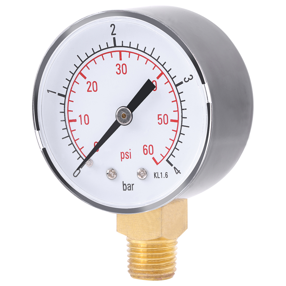 【ราคาถูก】Mini Pressure Gauge Manometer For Fuel Air Oil Water 0-4bar/0 ...
