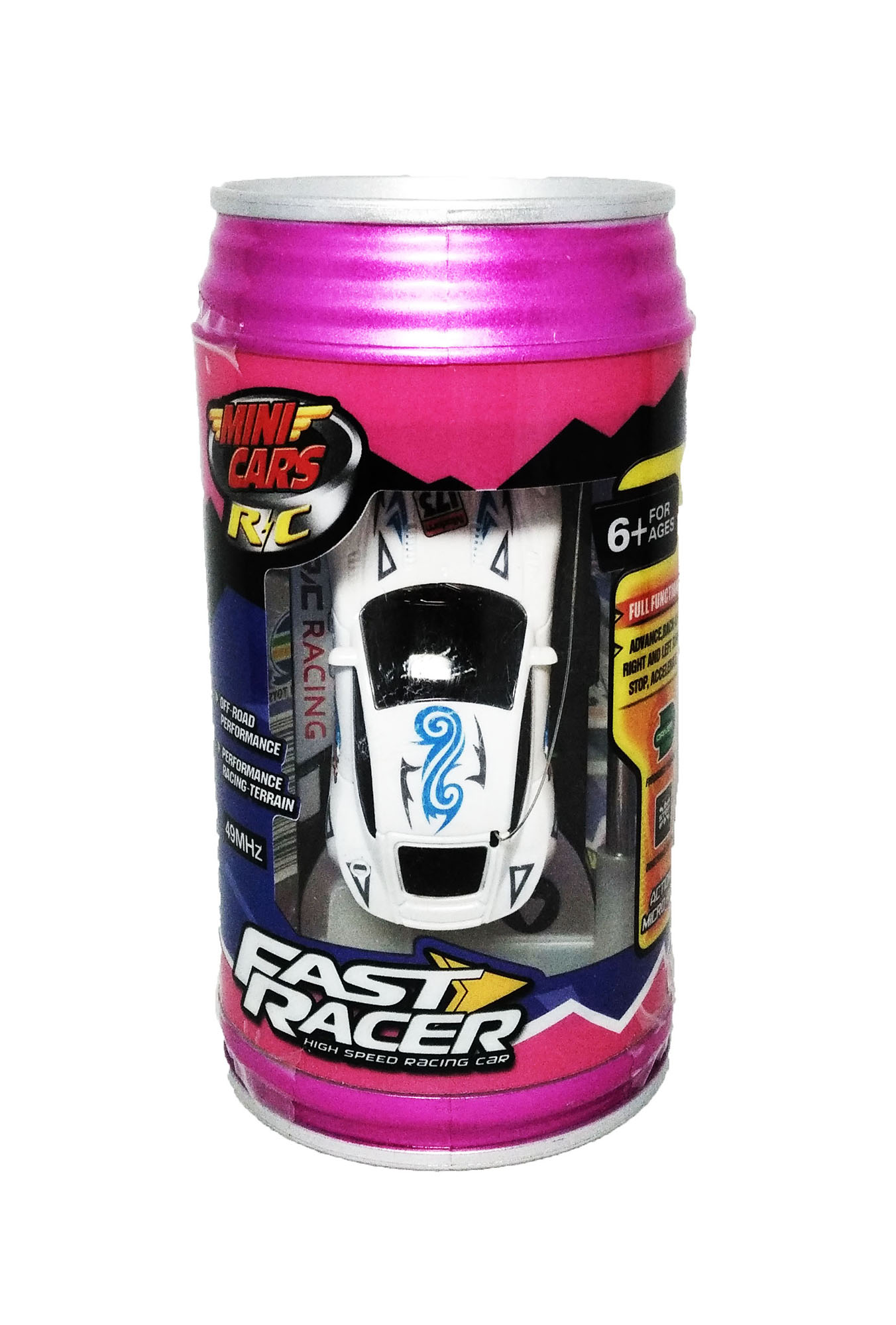 รถกระป๋อง มินิคาร์บังคับวิทยุ มีไฟหน้าไฟท้าย สีเหลือง Fast Racer Mini ...