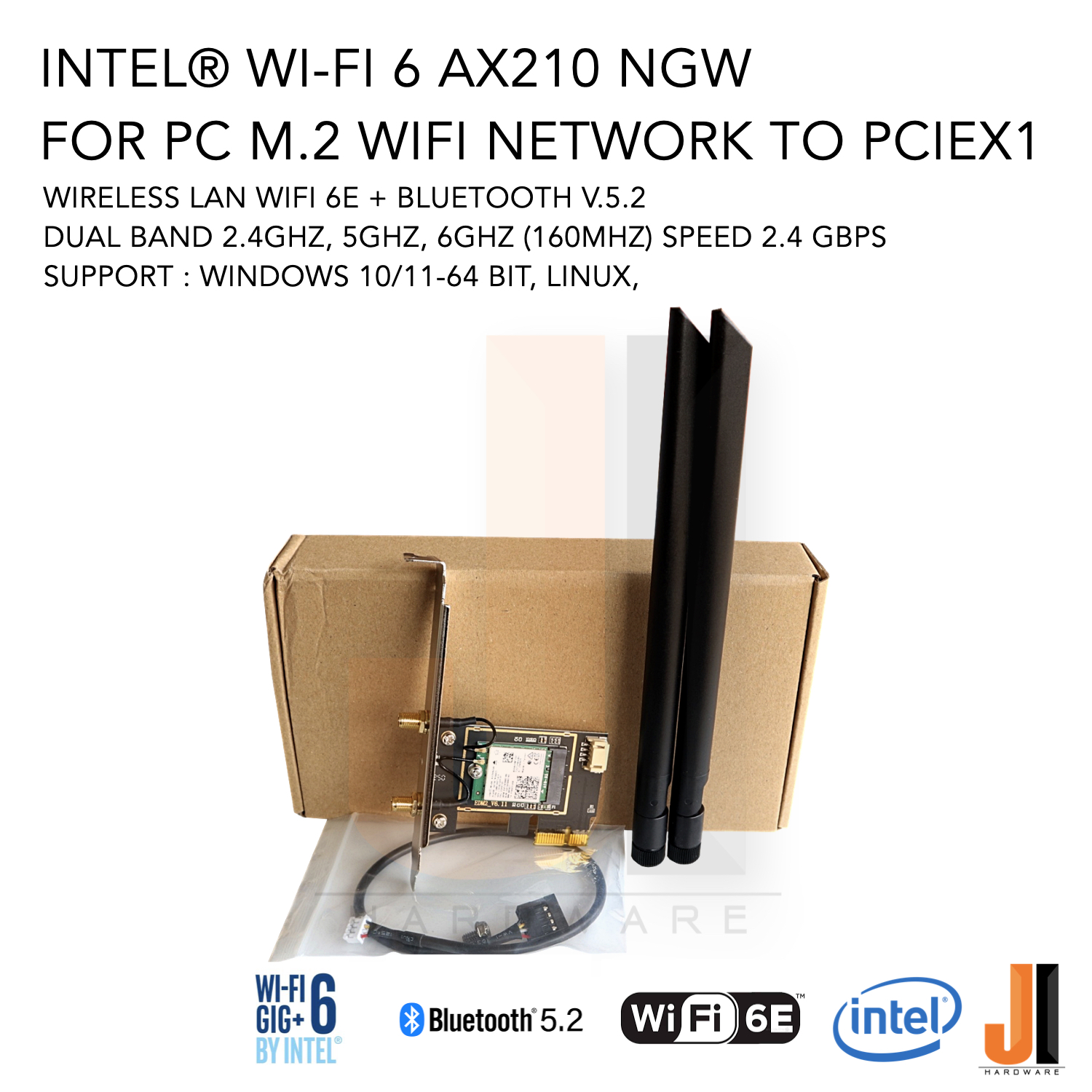 Intel Wi-Fi 6 AX210 for PC Pci-e X1 wireless lan bluetooth v.5.2 dual ...