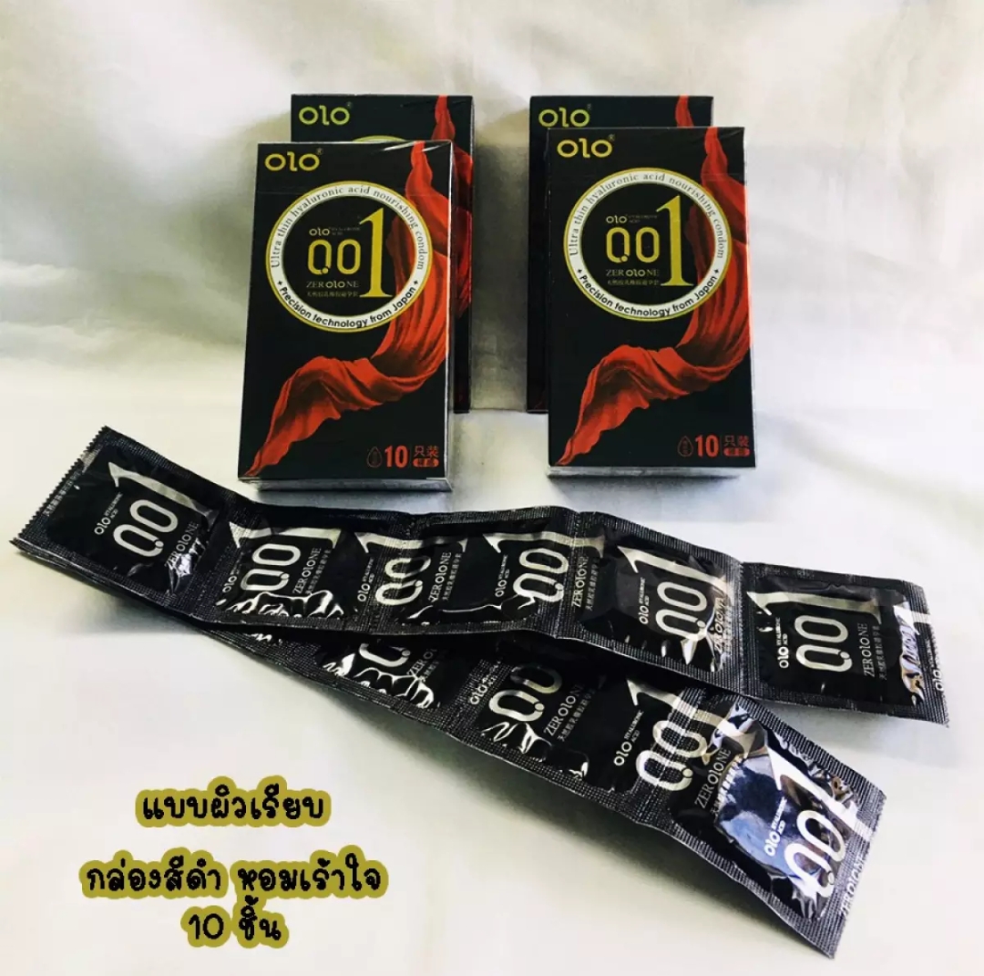 ถุงยางอนามัย OLO ผิวเรียบ บาง 0.01 มม. 10 ชิ้น / 1 กล่อง CONDOM OLO 0.01 MM SIZE 52 MM ...