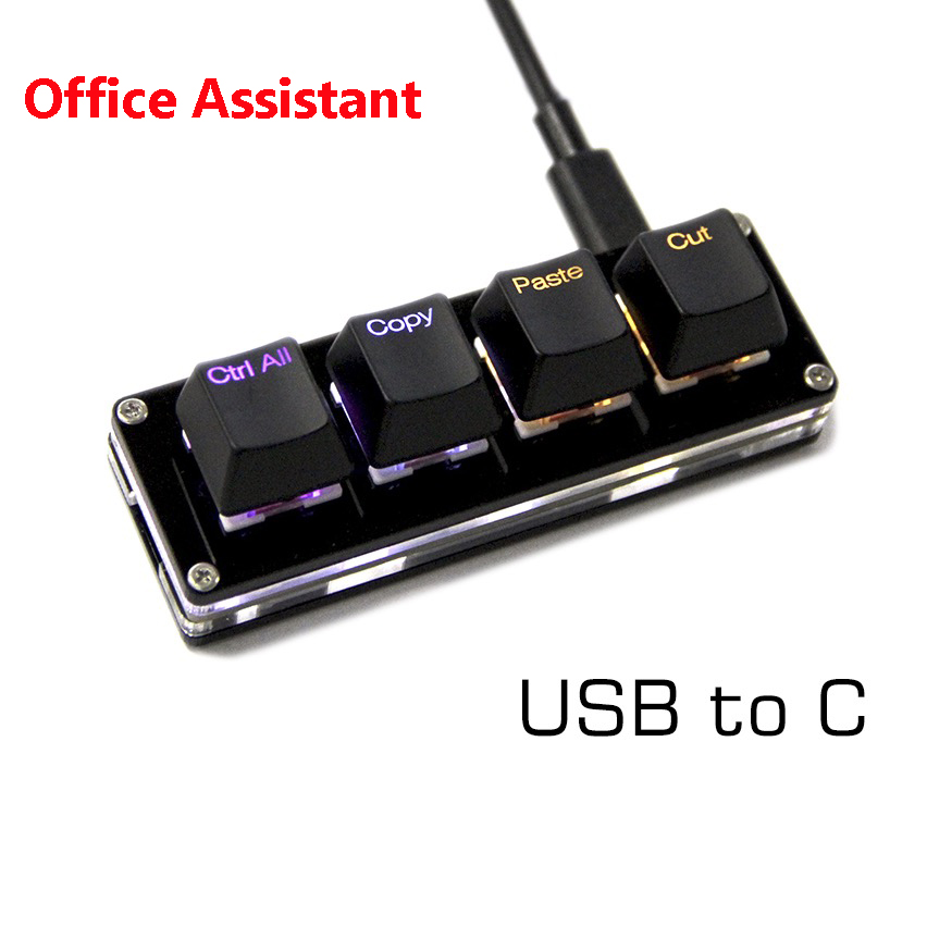 (ในสต็อก) 3-Key Cut Copy Paste Mini Keyboard Ctrl X C V Shortcut RGB ...