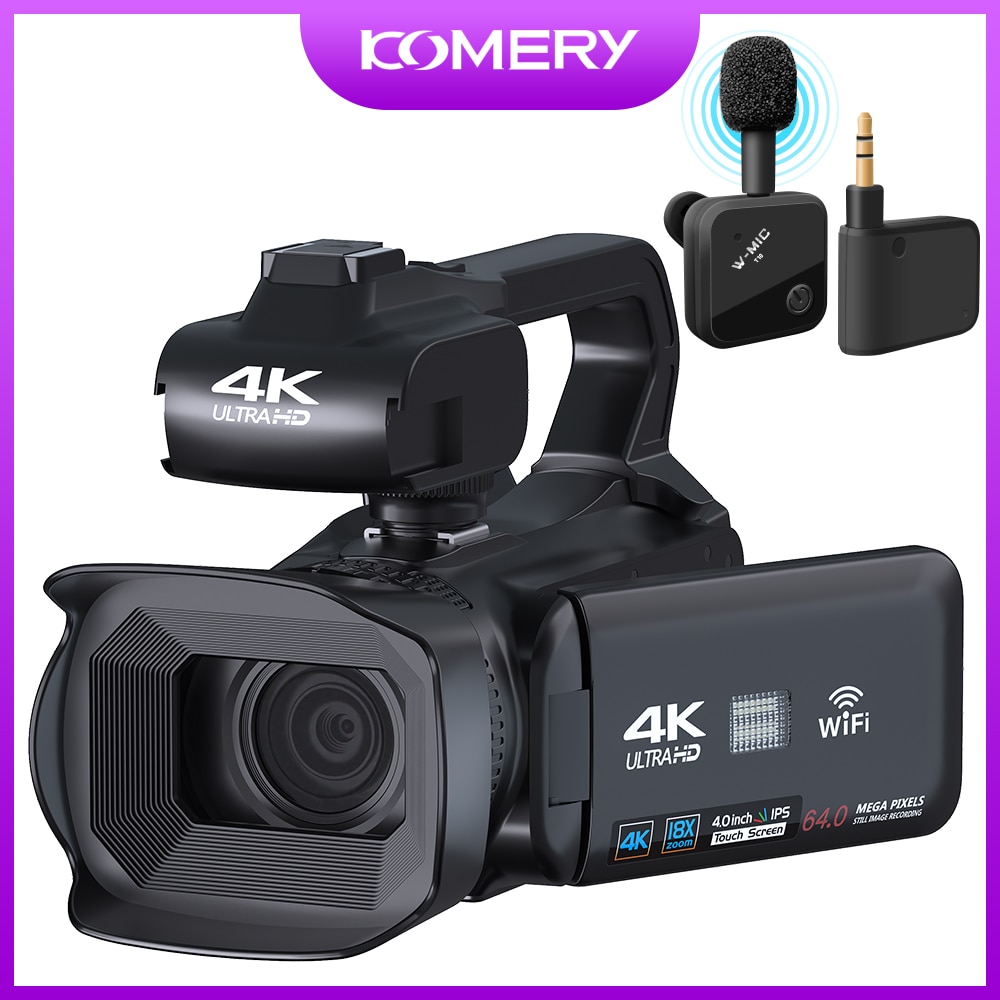 KOMERY 4K Youtube Video Camera Live Stream Camorder WIFI Webcam 64MP ...