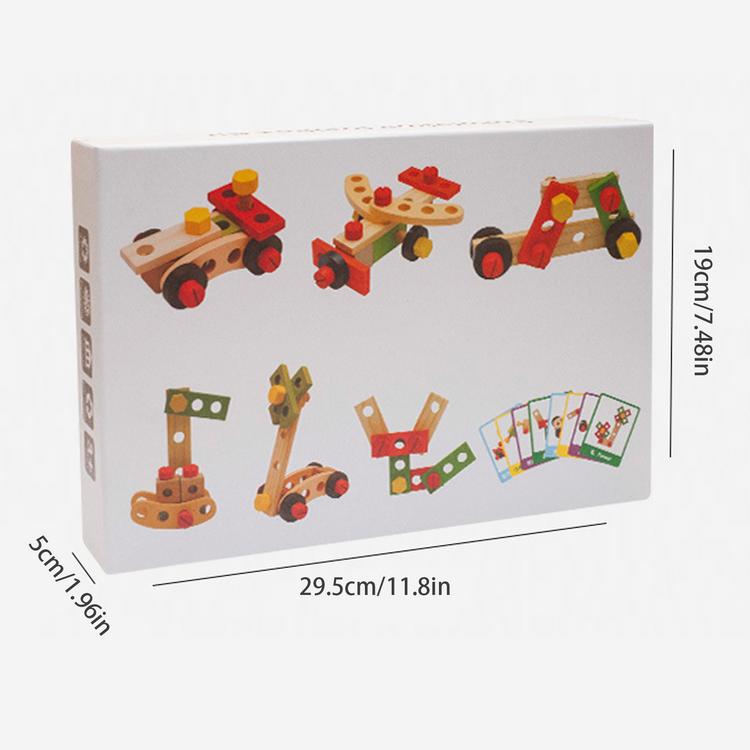 Screw Block Toy Toy Building Set for Toddlers Wooden Nuts Set Building ...
