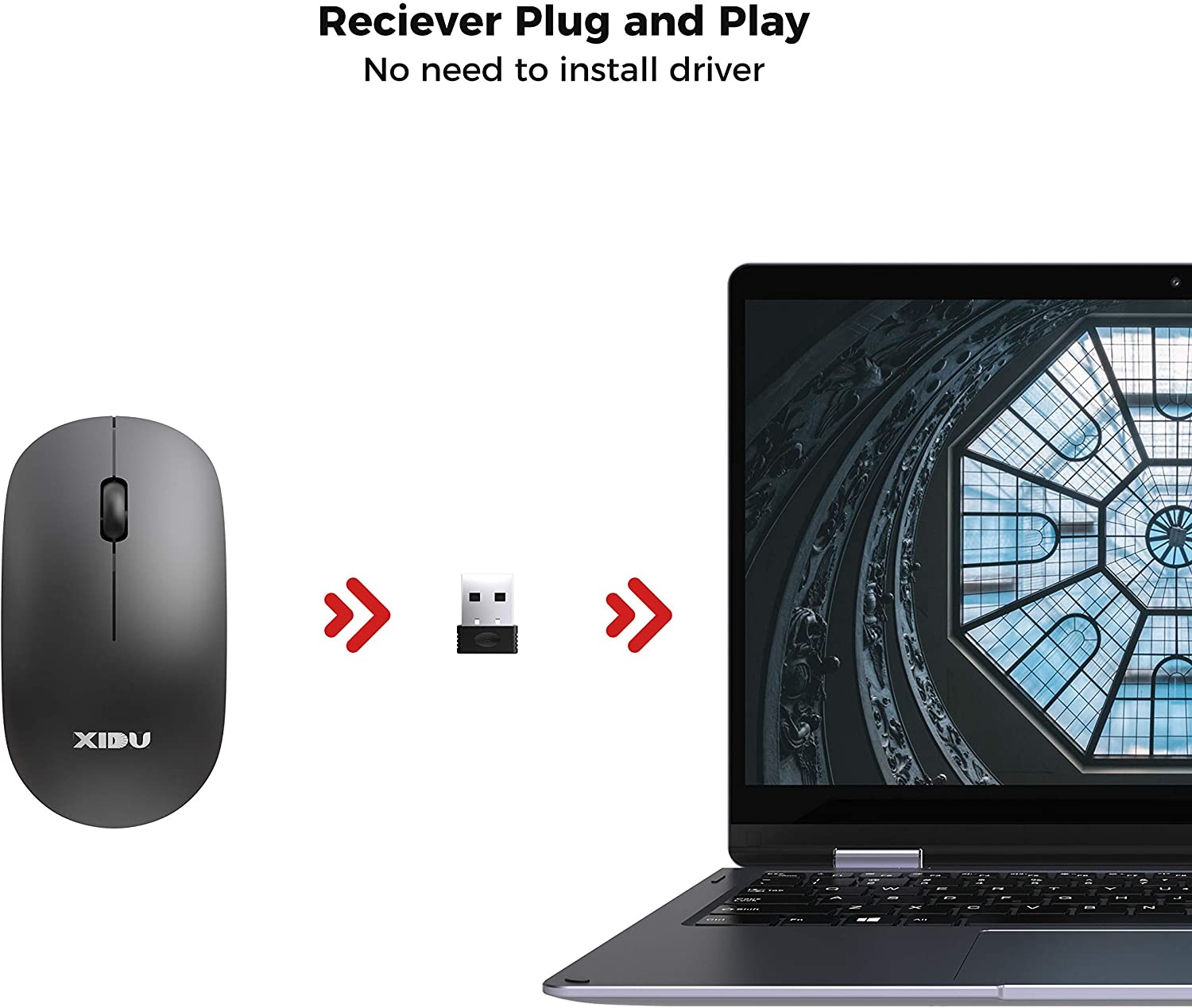 XIDU X88 Wireless Gaming mouse คอมพิวเตอร์ เมาส์ 2.4G ergonomic Silent ...