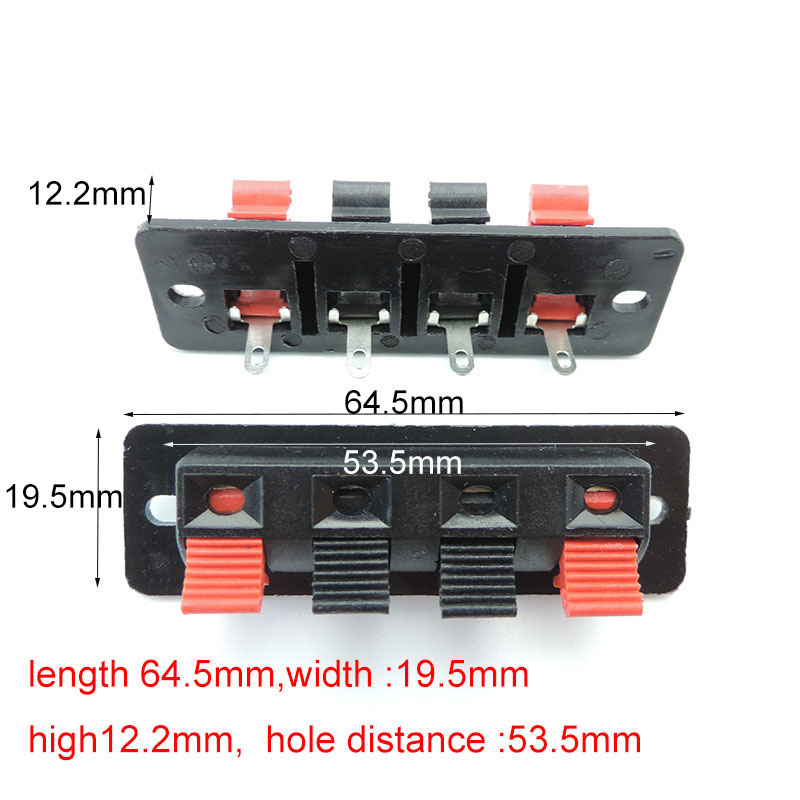 2pcs 2P 4P Positions Connector Terminal Push In Jack Spring Load Audio ...