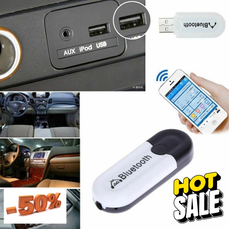 บลูทูธมิวสิค USB Bluetooth Audio Music Wireless Receiver Adapter 3.5mm Stereo Audio HJX-001 ...