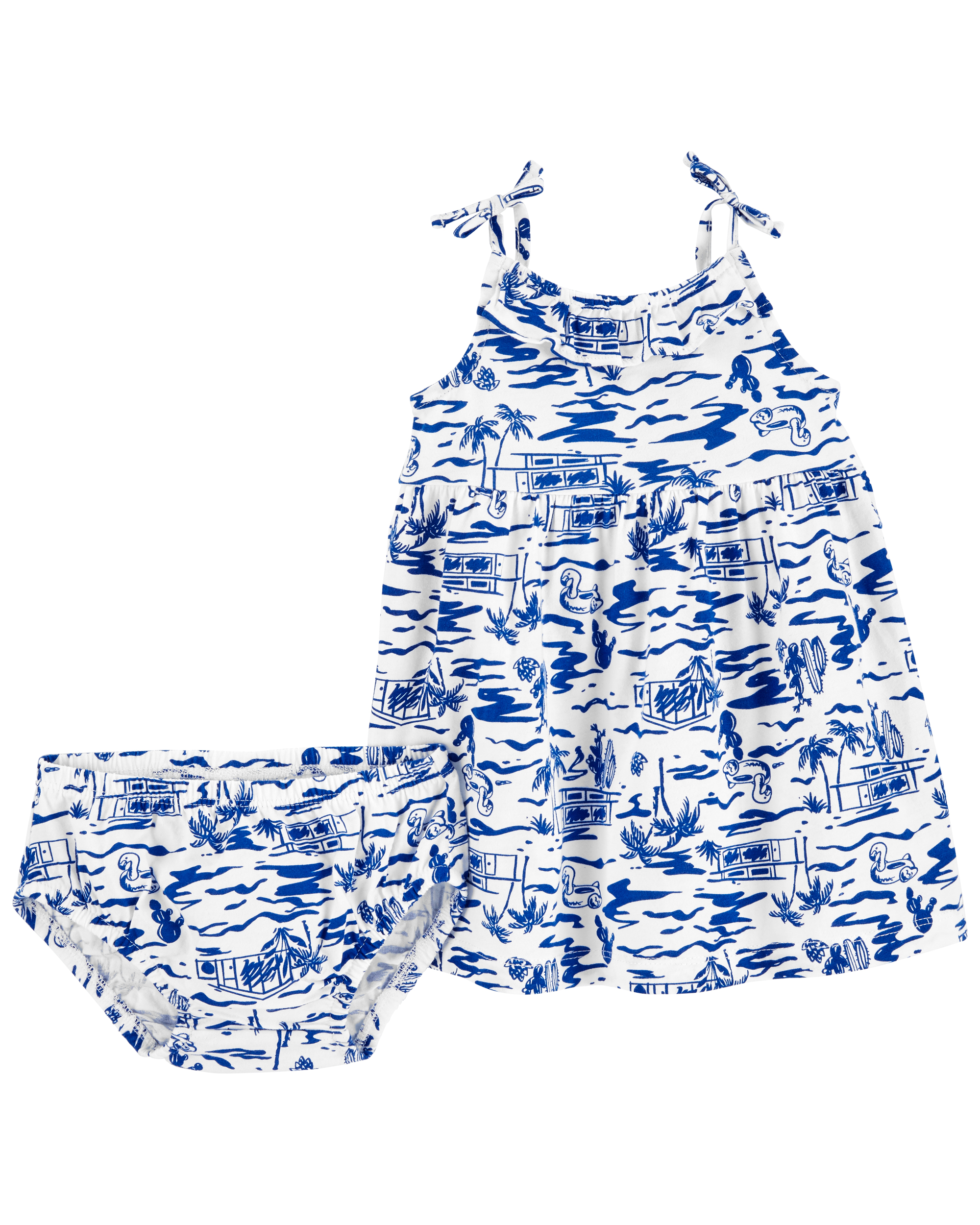 CarterS Dress 1Pc Blue-White L8 คาร์เตอร์เสื้อผ้าชุดกระโปรงมีลาย ...