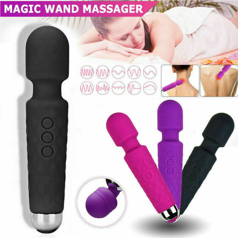 Magic Wand Massager Cordless Rechargeable Electric Magic Multi Speed Neck Full Body Personal ...
