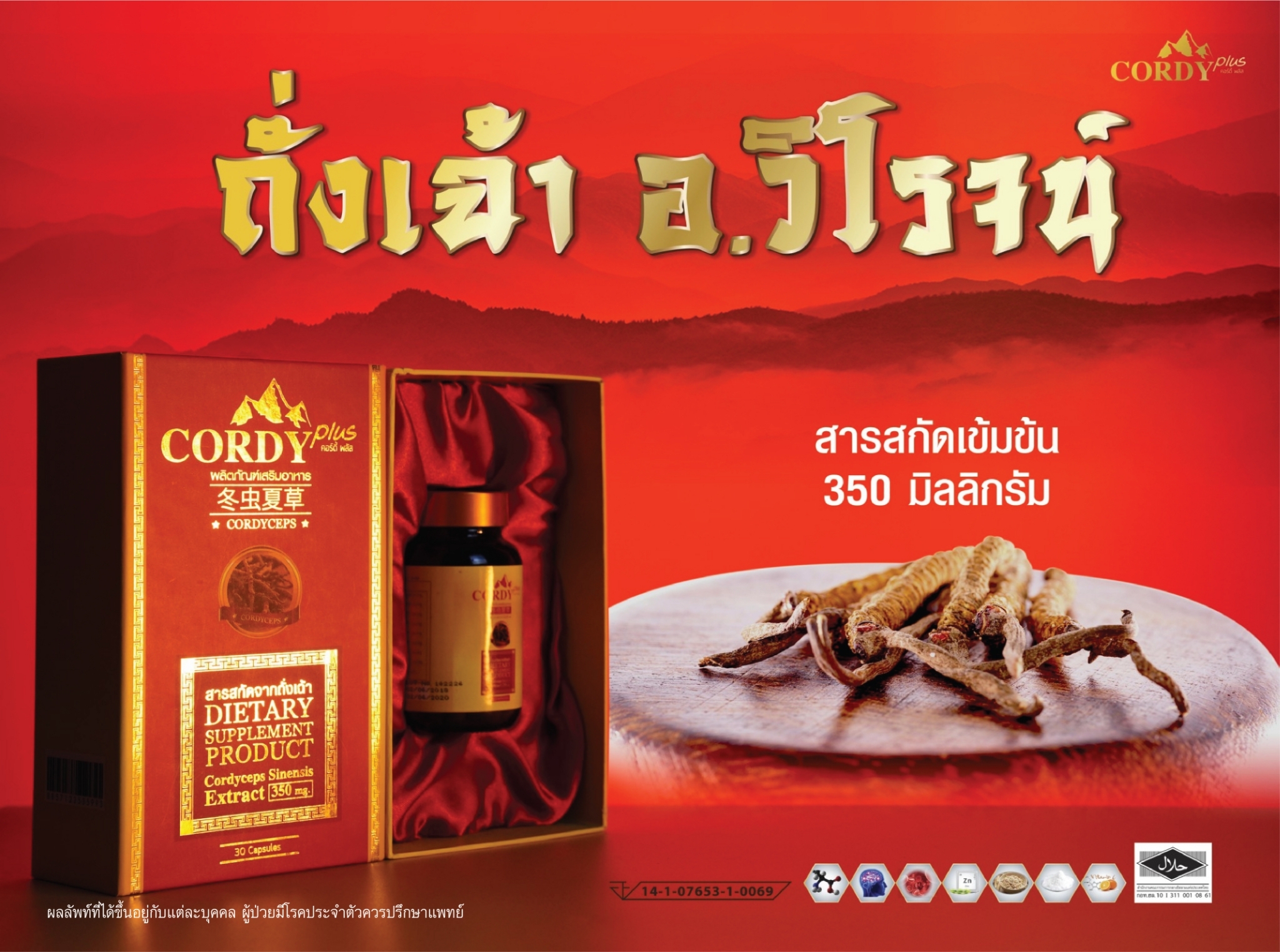Cordy Plus ใหม่ แท้ 100 คอร์ดี้ พลัส 1 กล่อง 30 แคปซูล ถั่งเช่า อ. ...