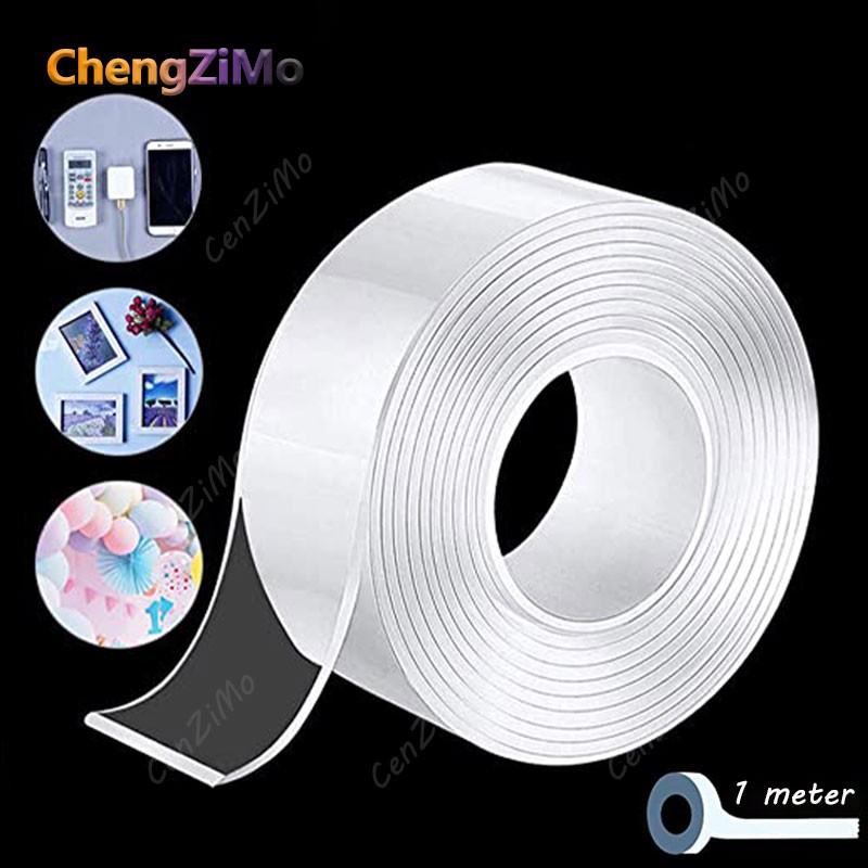 Nano Double Sided Tape Traceless Clear Adhesive Tape Multifunctional Reusable Washable ...
