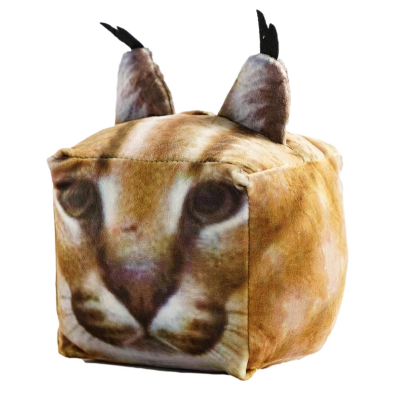 3D Square Cat Plush Big Games Cat Stuffed Animals Kawaii Big Floppa Cat ...