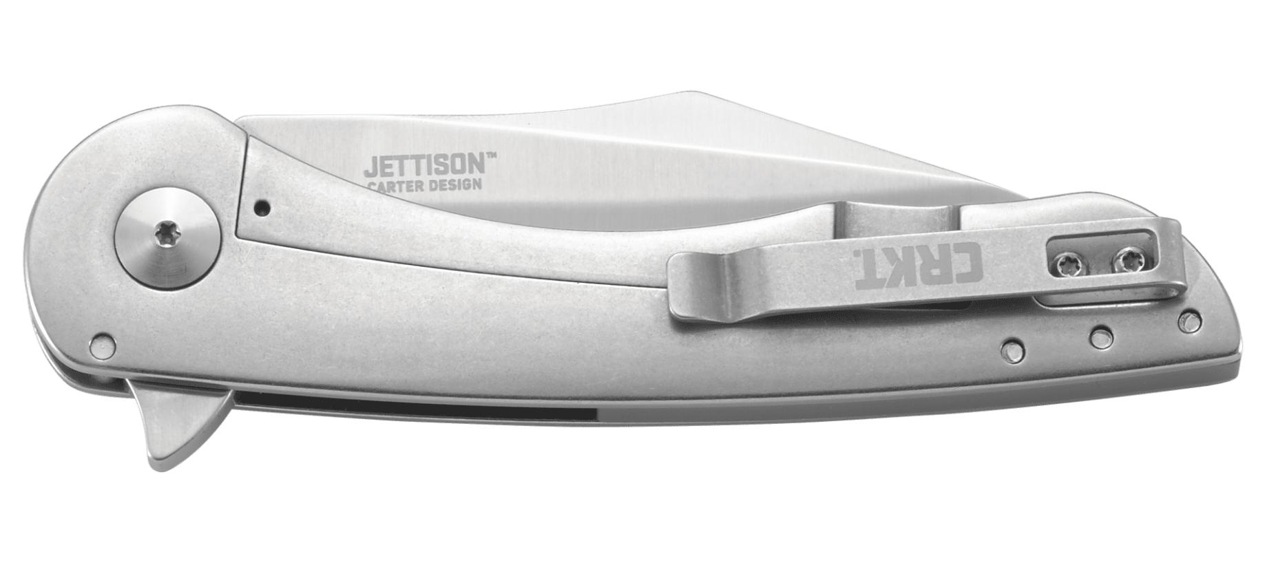 CRKT Jettison Framelock Knife Stonewash Stainless Handle Satin Plain ...