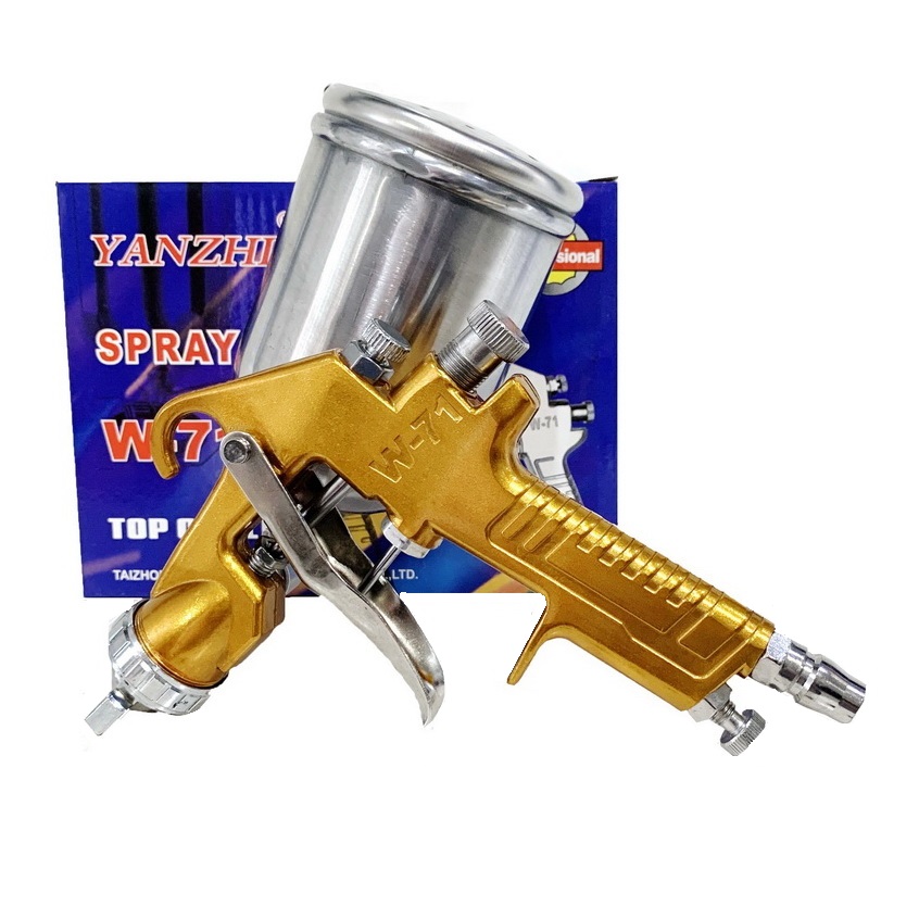 กาพ่นสี พ่นแลกเกอร์ สีทอง 1.5 spray gun W71 แบบถ้วยข้าง | Lazada.co.th