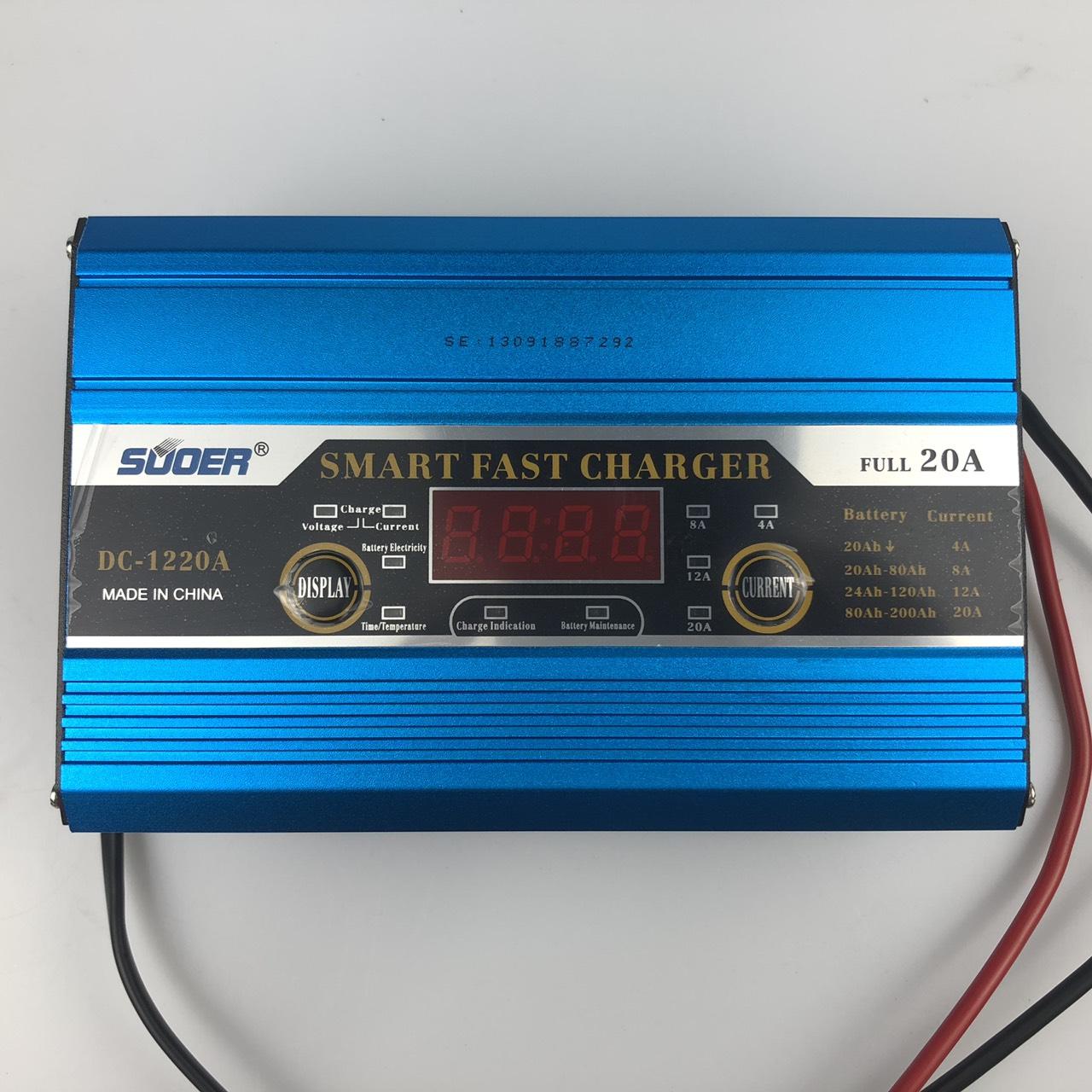เครื่องชาร์ตแบตเตอรี่ SUOER 12V 20A Smart Fast Charger 20A DC-1220A ...