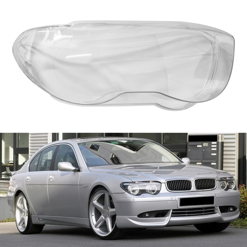 1Pair Left+Right For-BMW 7 Series E66 E65 1999-2004 Headlight Cover PC Transparent Lampshade ...