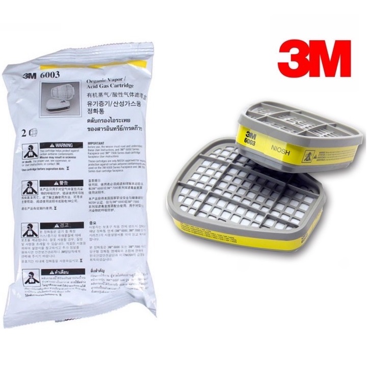 3M 6003 ตลับกรองไอระเหยและไอกรด (แพ็ค 2 ชิ้น) | Lazada.co.th