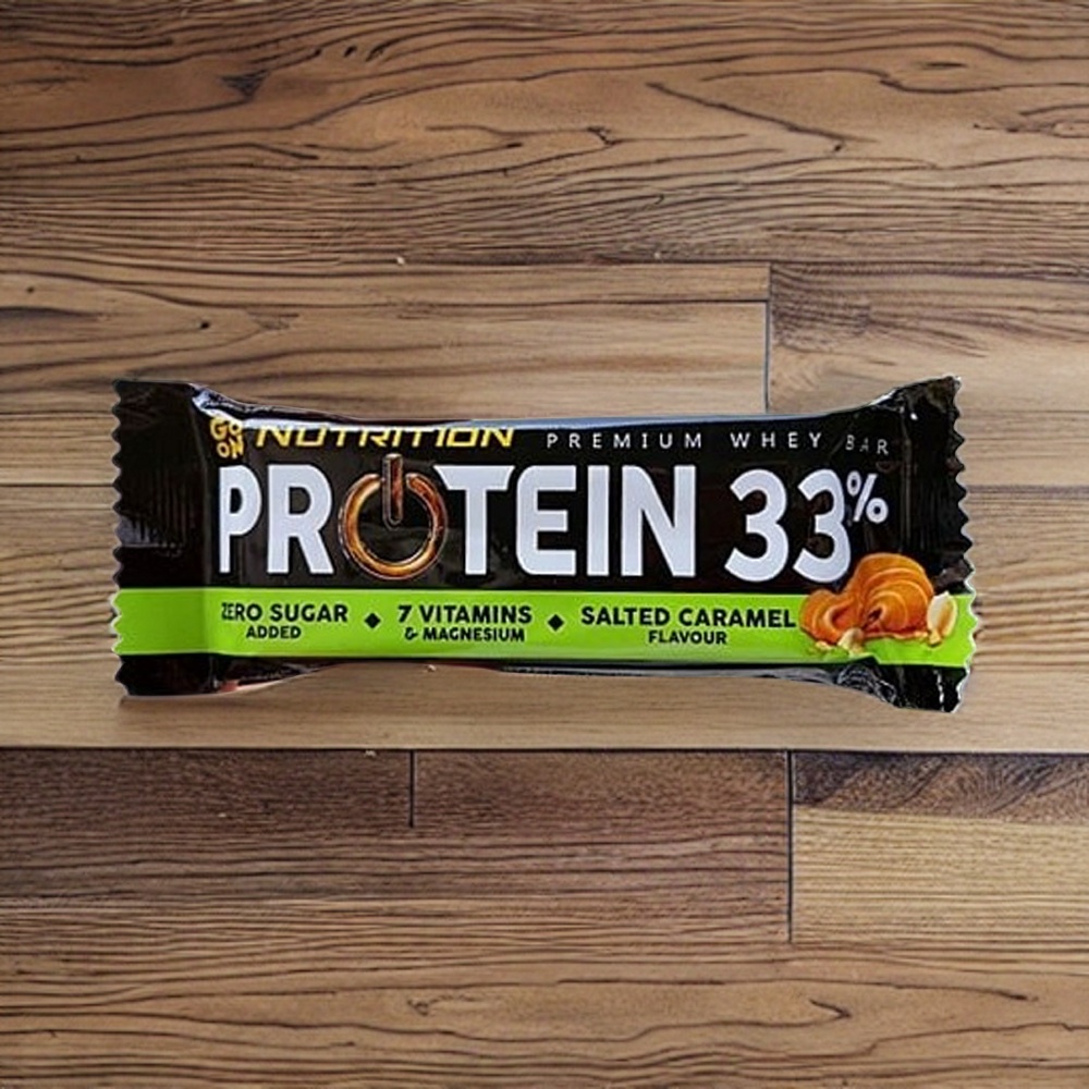 Protein 33 Go On Protein Premium Whey Bar Protein 33 Zero Sugar Salted ...