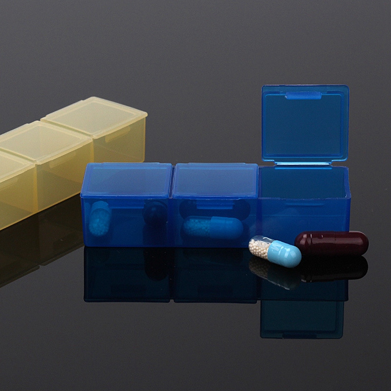 21 Compartment Transparent Color Empty Plastic Box Pill Tablet Medicine ...