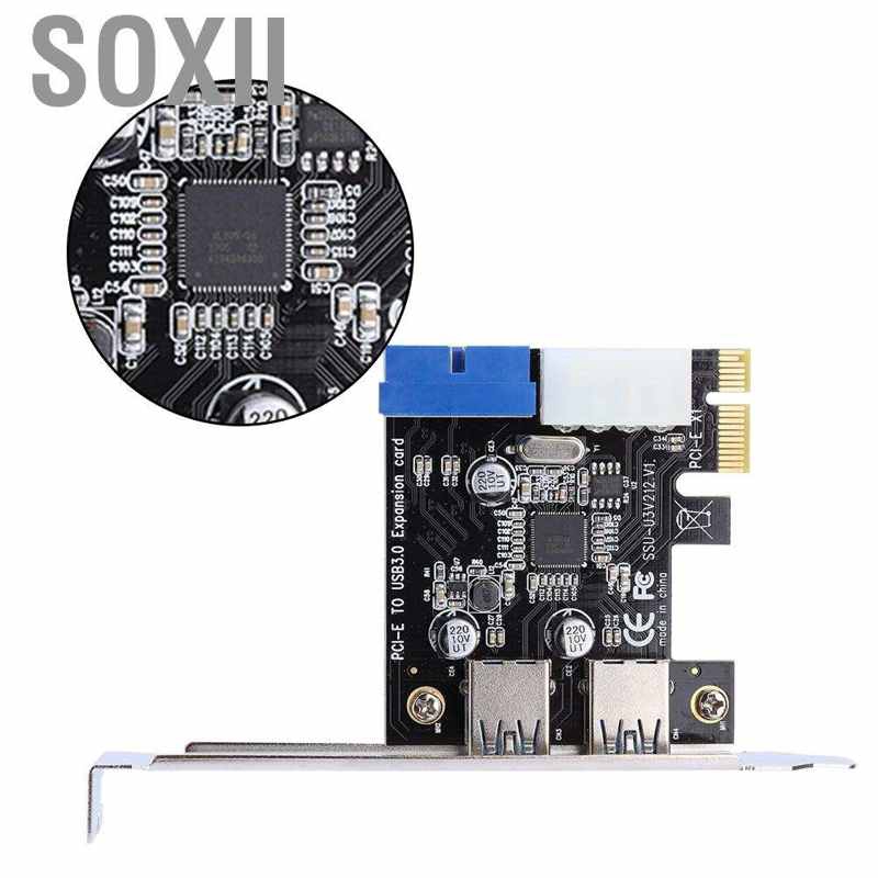 Soxii 2 Ports PCI-E to USB 3.0 HUB PCI Express Expansion 19pin ...
