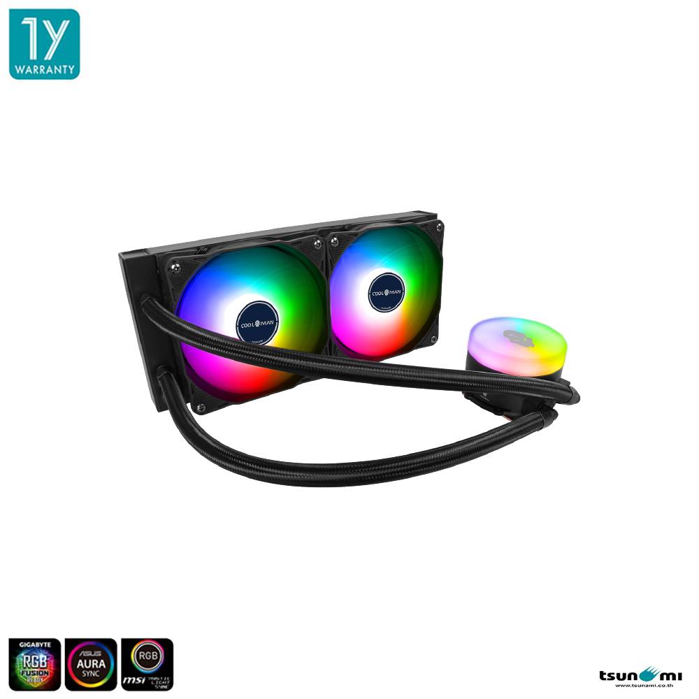 Tsunami Coolman CLA-240 KK TDP 250W ARGB Multi-Platform CPU Lquid ...