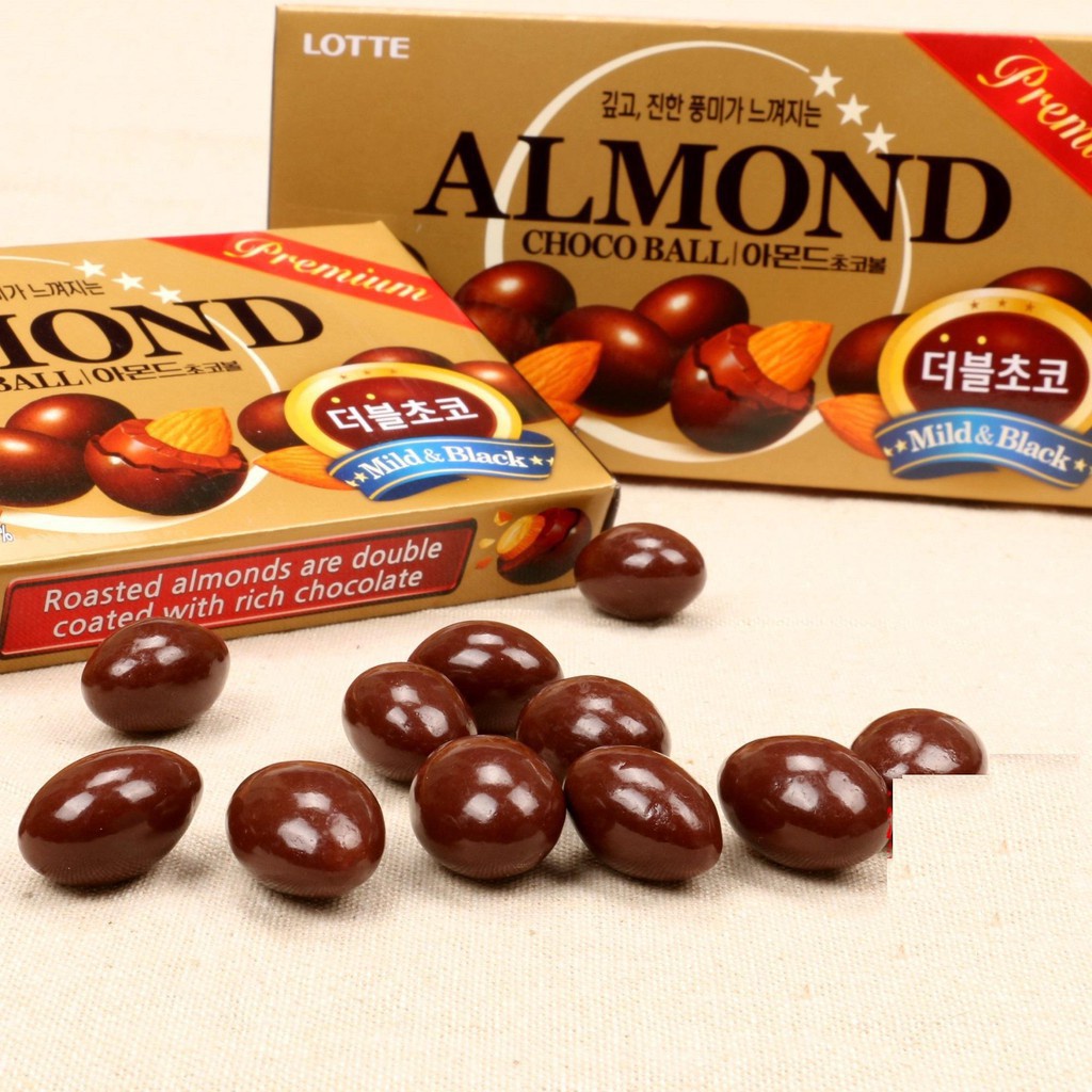 lotte almond choco ball ขนมอัลมอนด์เคลือบช็อคโกแลต จากเกาหลี 아몬드 초코볼 ...