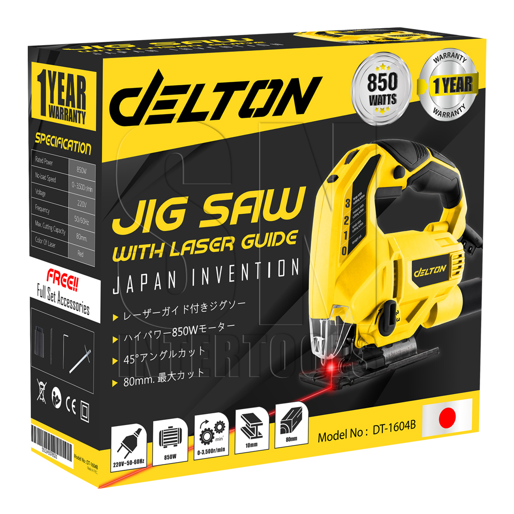 DELTON เลื่อยจิ๊กซอ เลื่อยฉลุจิ๊กซอว์ (มีเลเซอร์นำตัด) 850W เลื่อยจิ๊ก ...