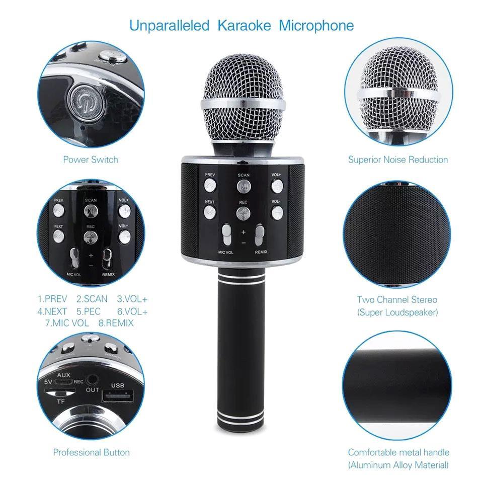 WSTER รุ่นWS858 Wirless Microphone Karaoke ลำโพง ไมค์ ไมค์ลอย ไมค์ไร้ ...
